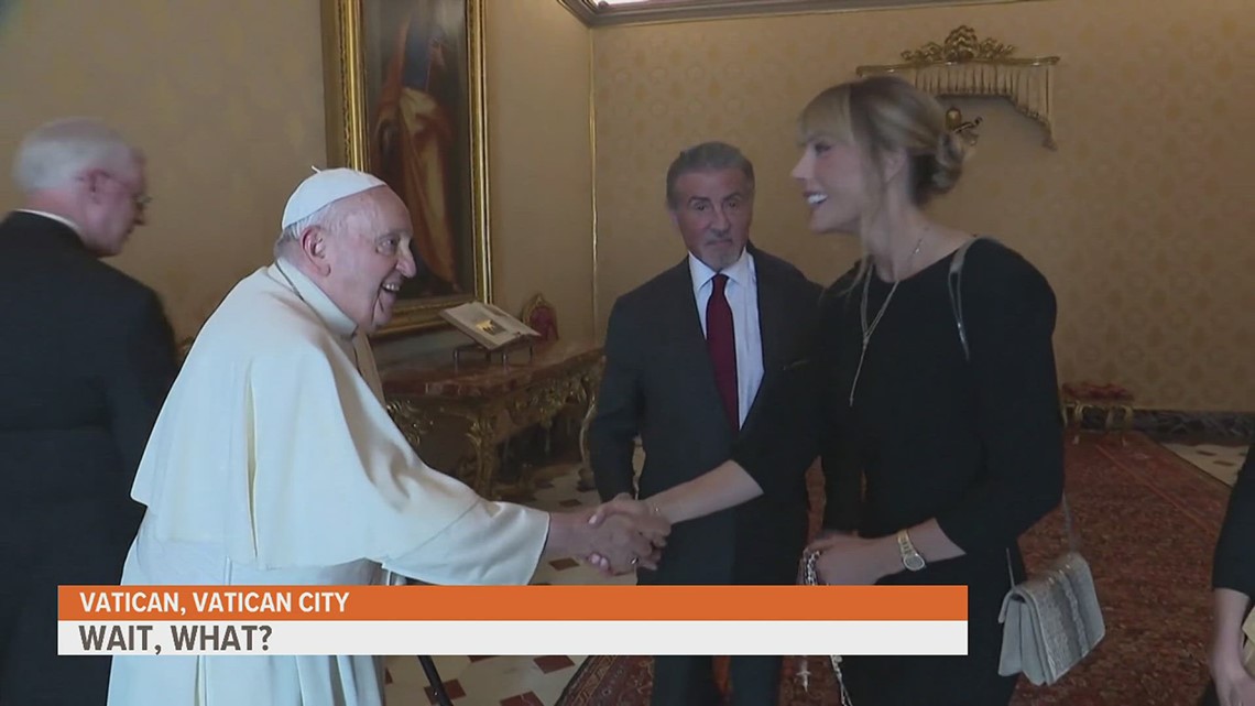 American actor Sylvester Stallone meets the Pope during trip | wqad.com