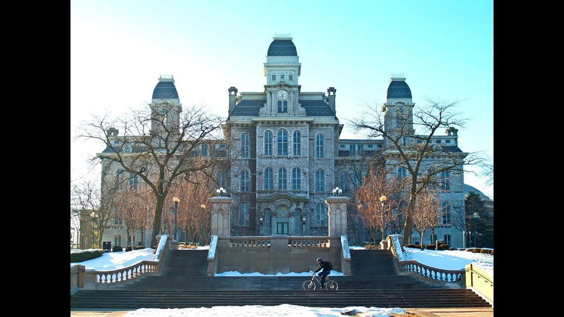 Syracuse University students protest after three racist graffiti ...