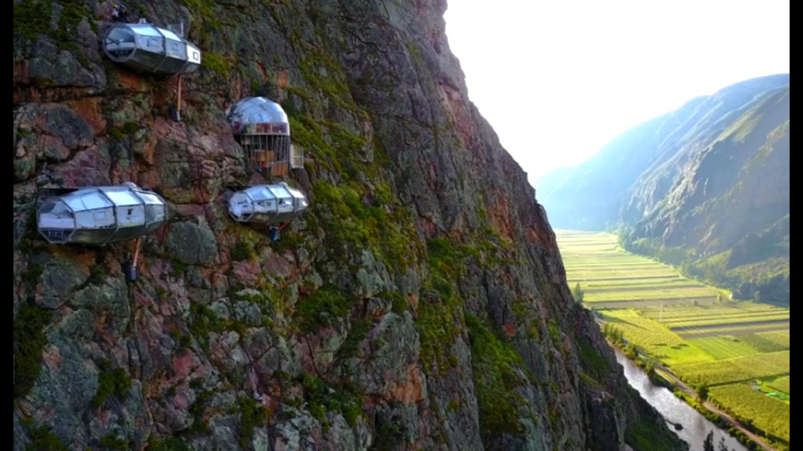 Would you sleep in a glass pod hanging off a Peruvian cliff? | wqad.com