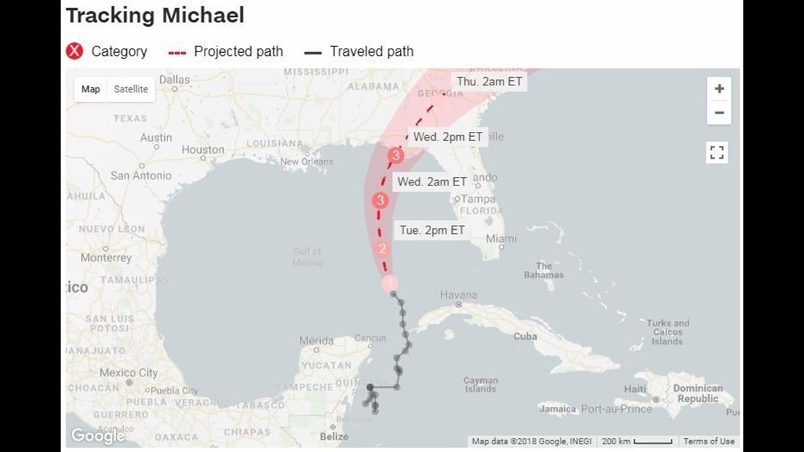 Hurricane Michael is now a category 3 storm and a day from the gulf ...