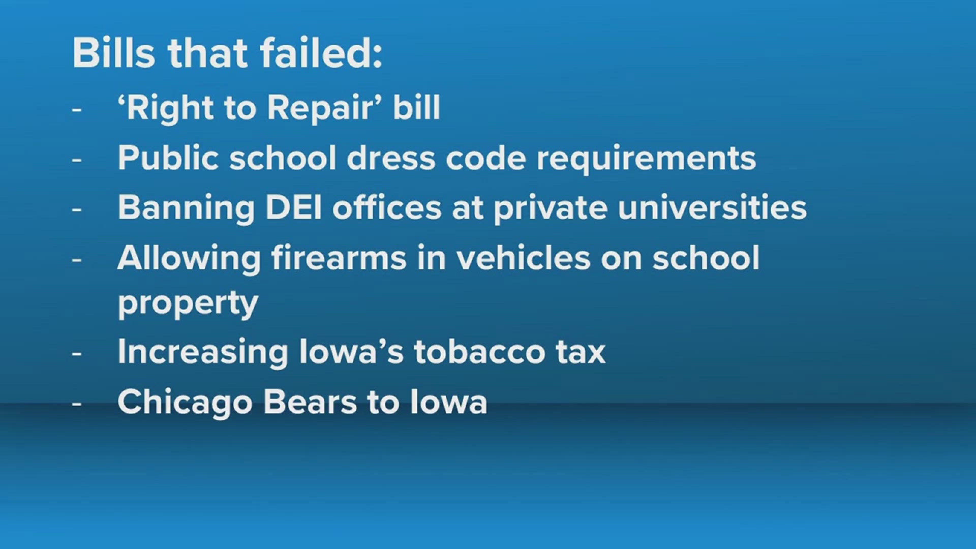 Recapping major bills from Iowa's legislative session | wqad.com