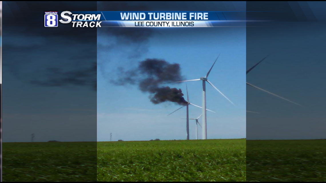 Wind turbine catches fire | wqad.com