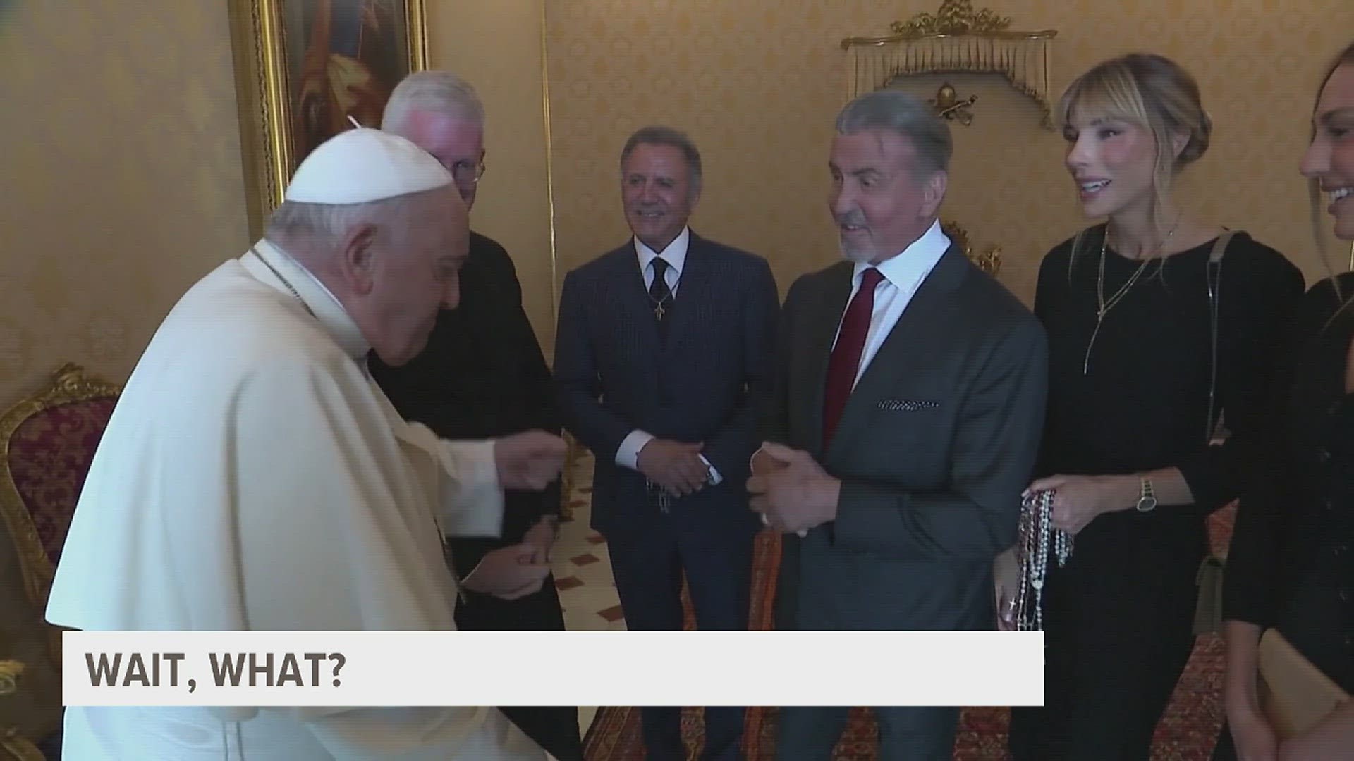 Unexpected duo: Sylvester Stallone and family greet Pope while visiting ...