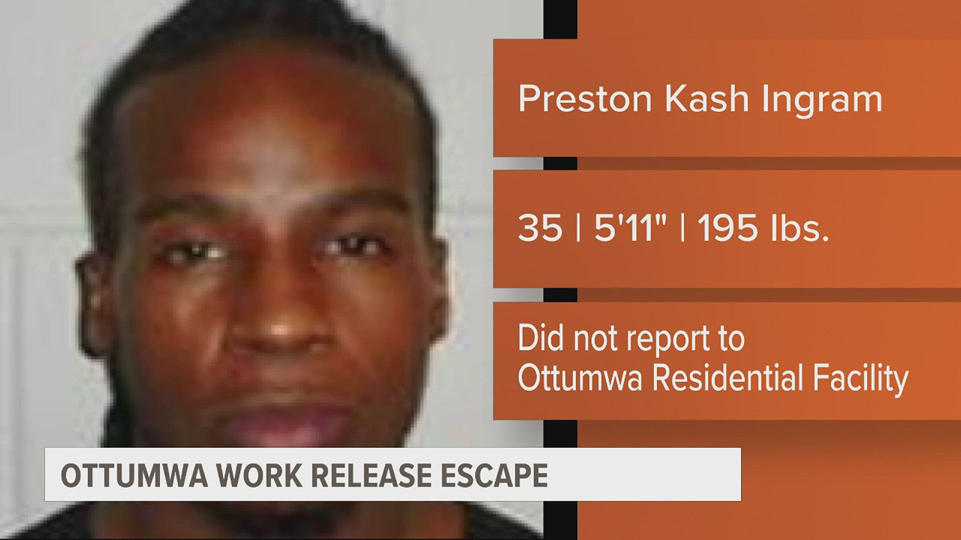Ottumwa inmate on the run after escaping work release | wqad.com
