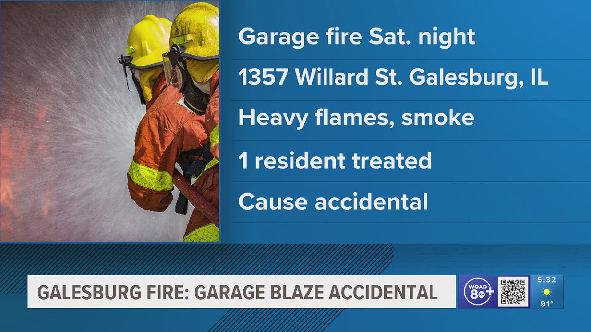 Resident injured in Galesburg garage fire on Willard Street | wqad.com