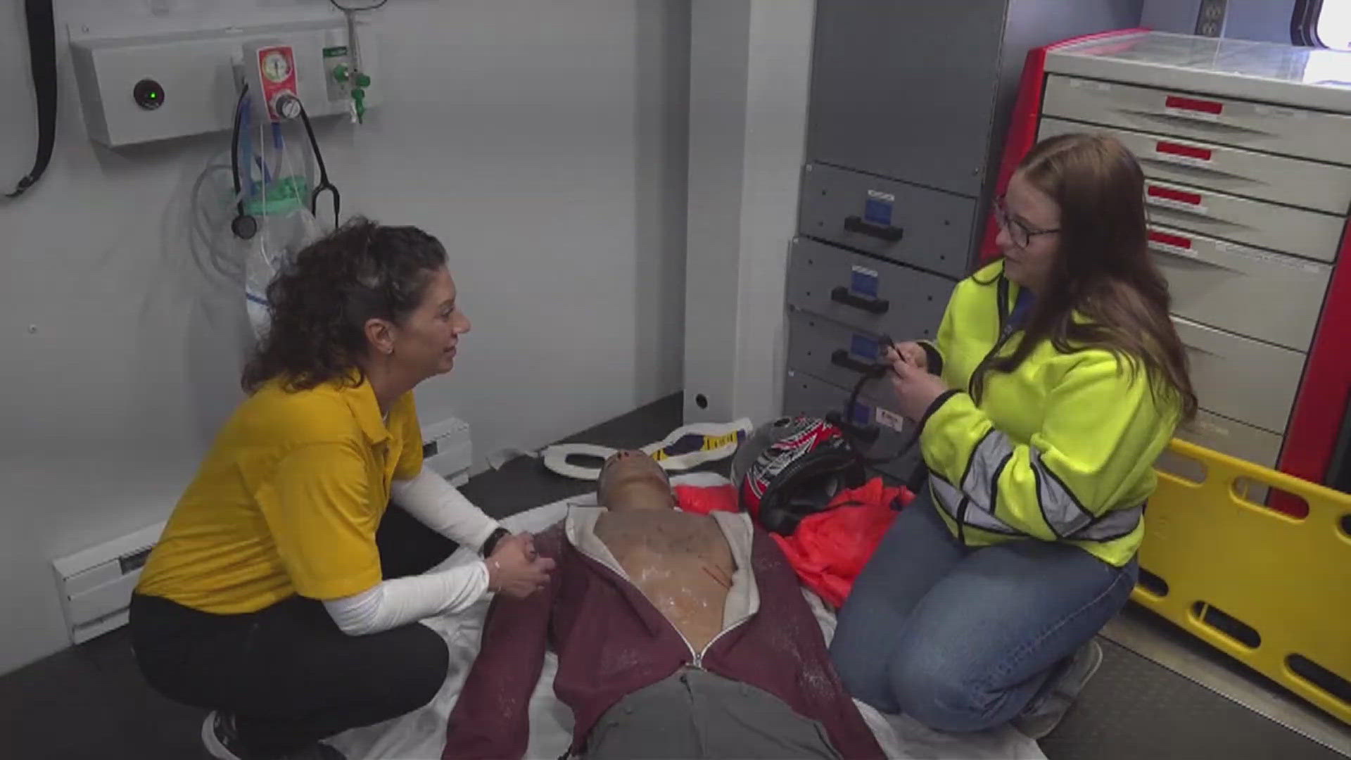 Rural ambulance crews train for high-risk emergencies inside mobile ...