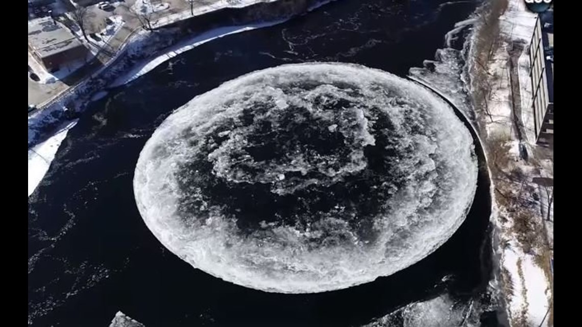 Giant rotating ice disk draws attention, visitors | wqad.com