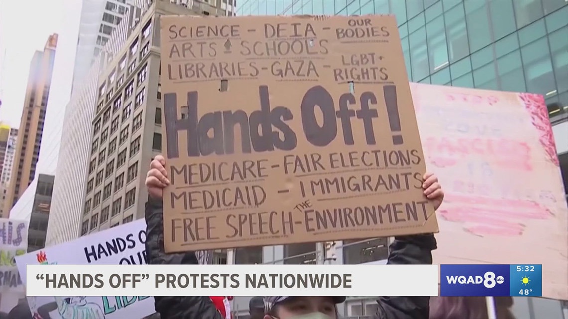 'Hands Off!' protests take place across the country | wqad.com
