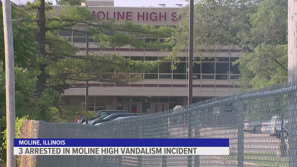 2 men, teenage girl arrested in Moline High School burglary, vandalism ...