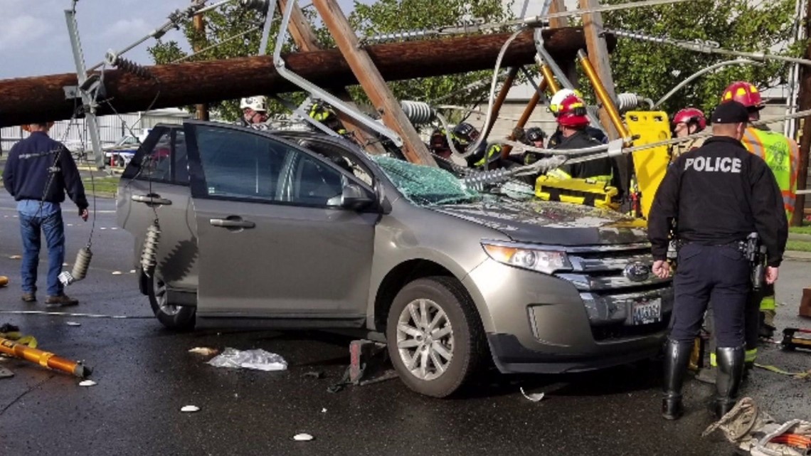Couple trapped inside car crushed by power line says they’re ...