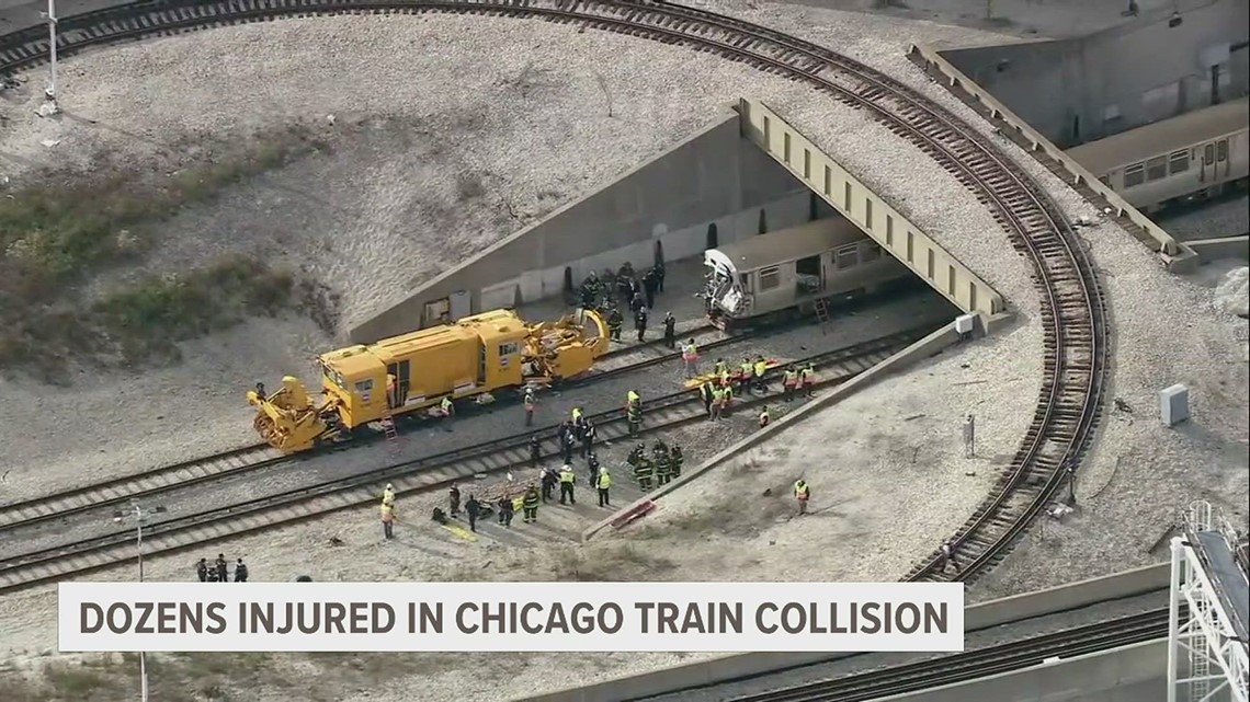 Thirty-one passengers injured after train collision in Chicago | wqad.com