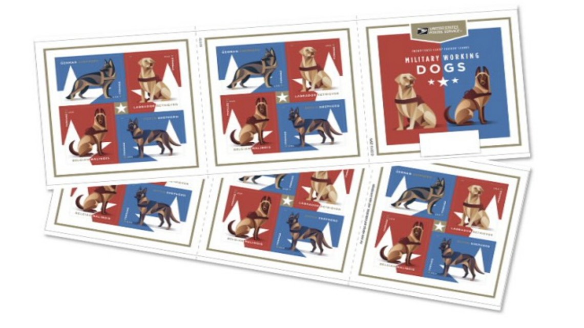 USPS issues forever stamps honoring military dogs | wqad.com