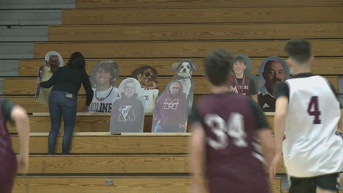 Moline High School fathead fans in the stands | wqad.com