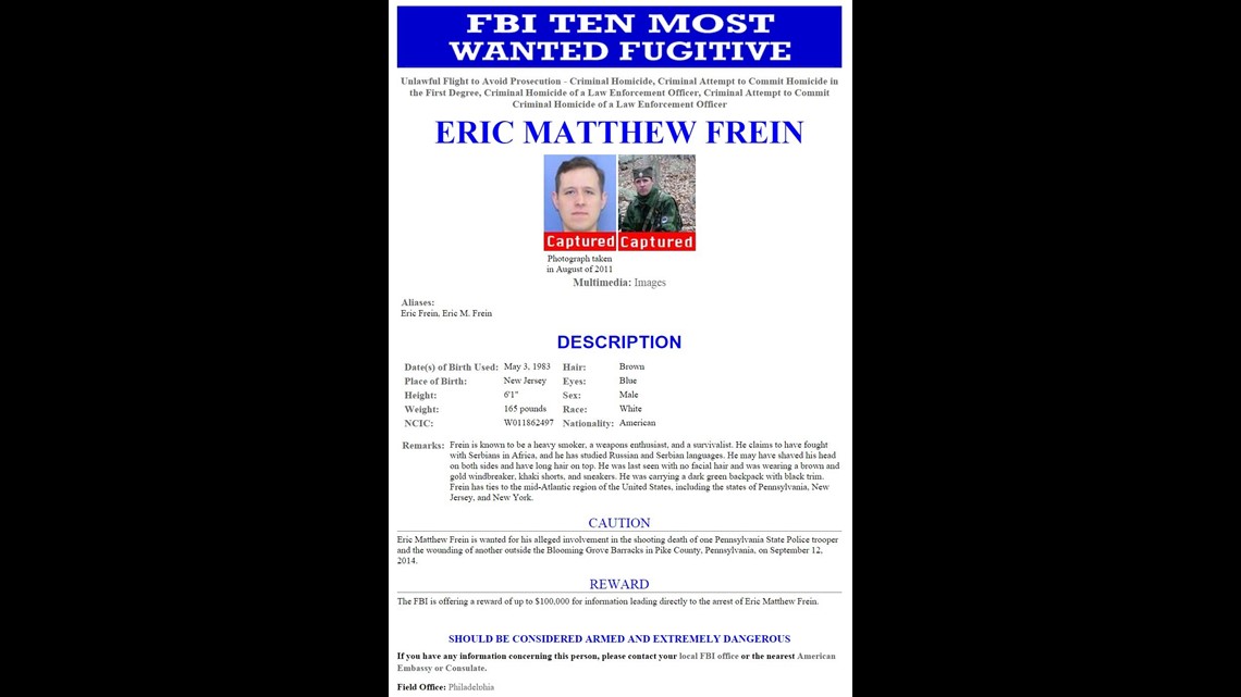 FBI most-wanted suspect Eric Frein in custody in Pennsylvania | wqad.com