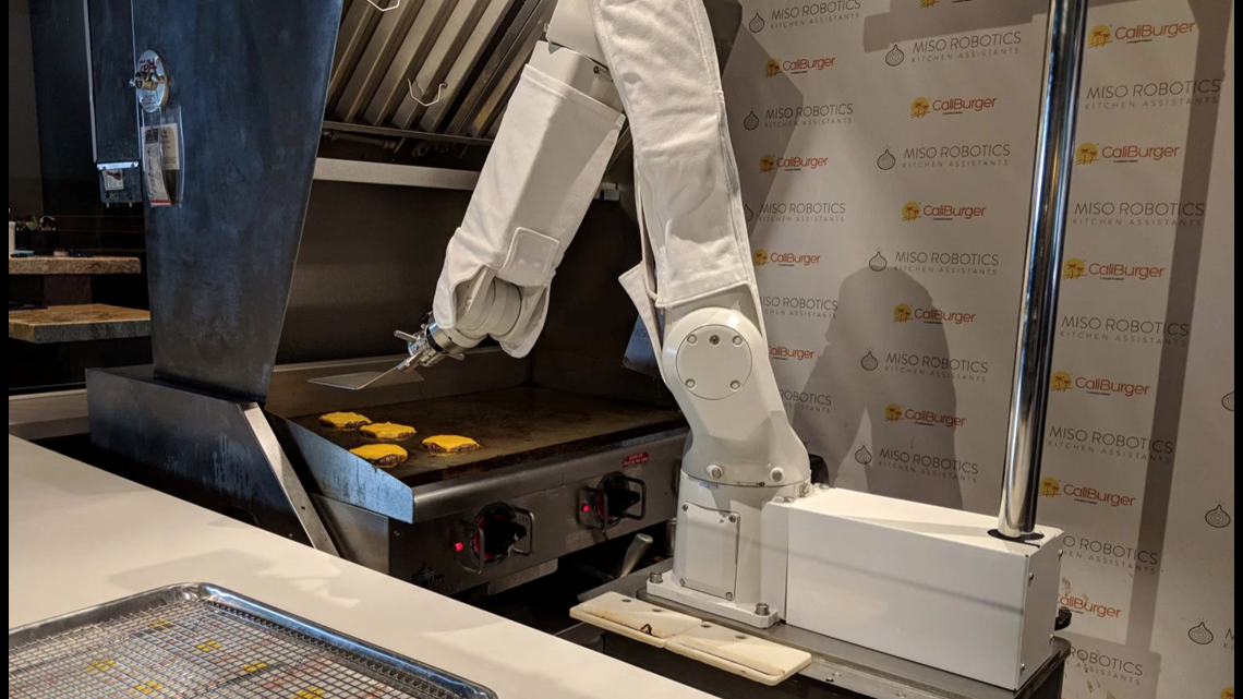 Burger-flipping robot Flippy starts work at CaliBurger fast food chain ...