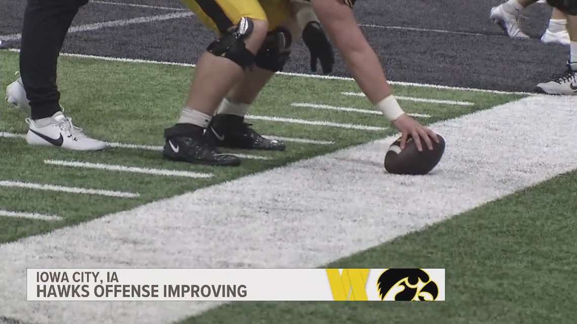 Offense improving for Iowa Hawkeye football, players say | wqad.com