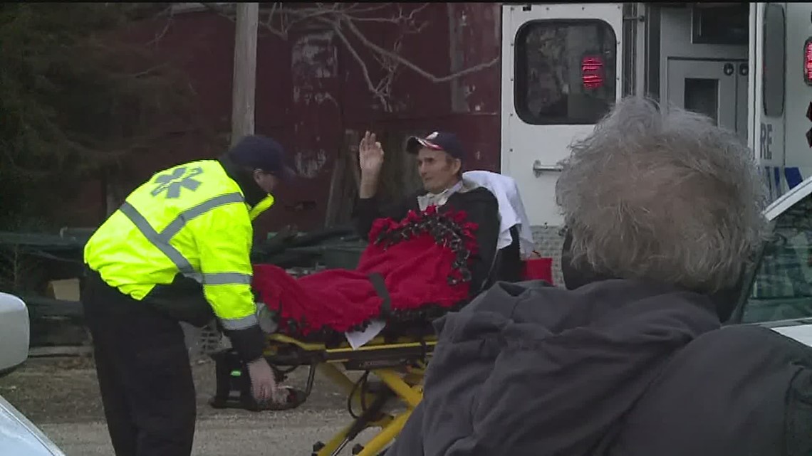 "Larry the Flagman" heads home one last time; his own flags welcoming ...