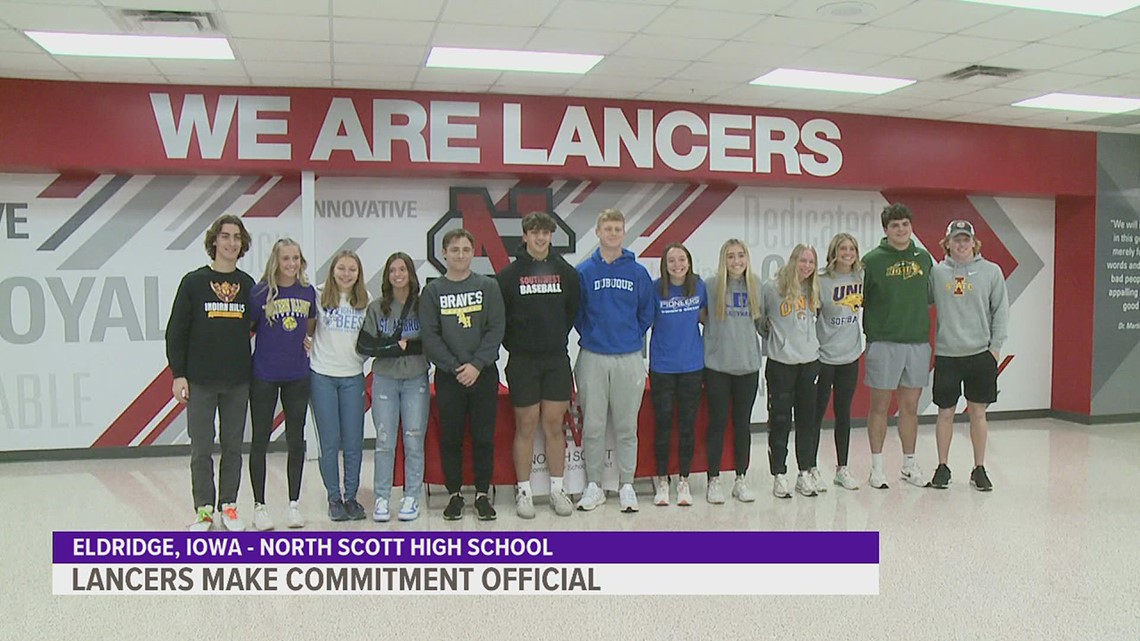 12 Lancers make college commitments at North Scott on Wednesday | wqad.com