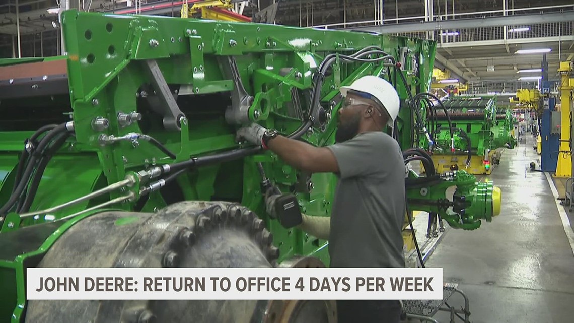 John Deere says US salaried employees will return to office four days a ...