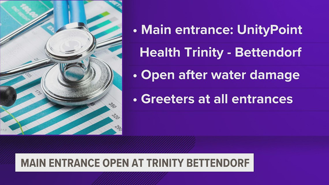Main entrance reopened at UnityPoint Health - Trinity in Bettendorf ...