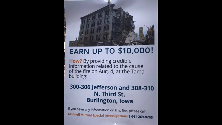 Reward offered for information about Tama Building blaze | wqad.com