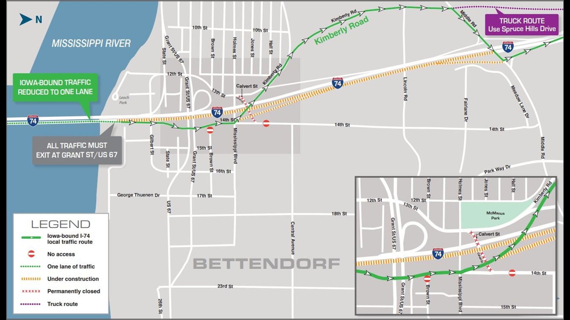 I-74 Bridge project newest detour explained | wqad.com