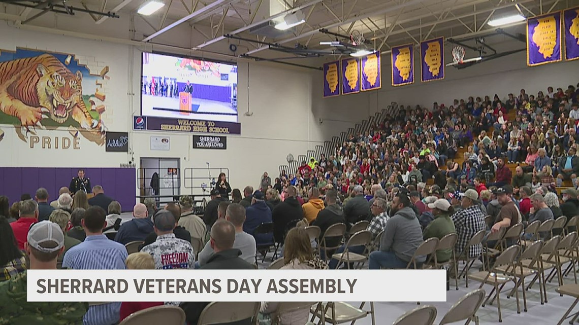 Sherrard Schools honor area veterans with touching assembly | wqad.com