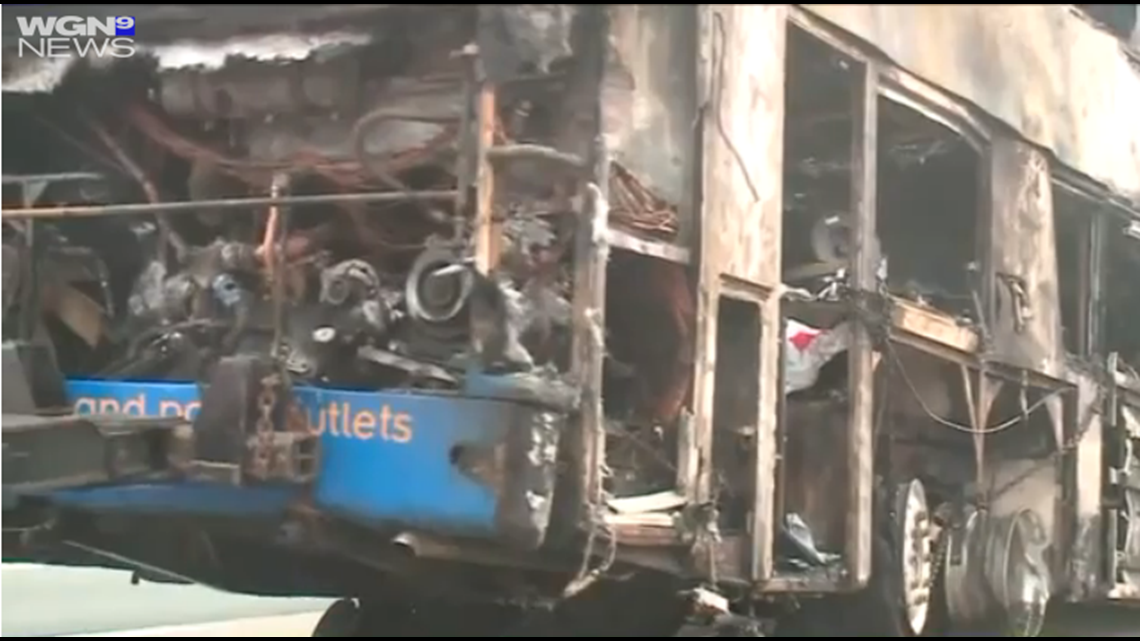 Megabus destroyed in fire last month, still no cause identified | wqad.com