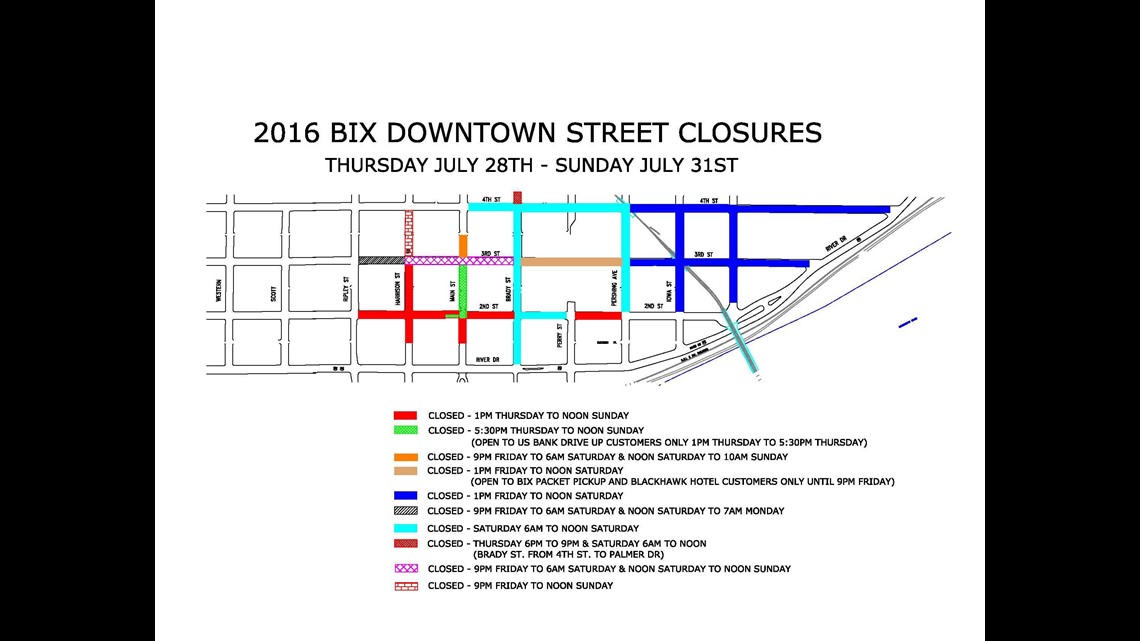 Bix and Trump rally street closures and parking restrictions announced ...