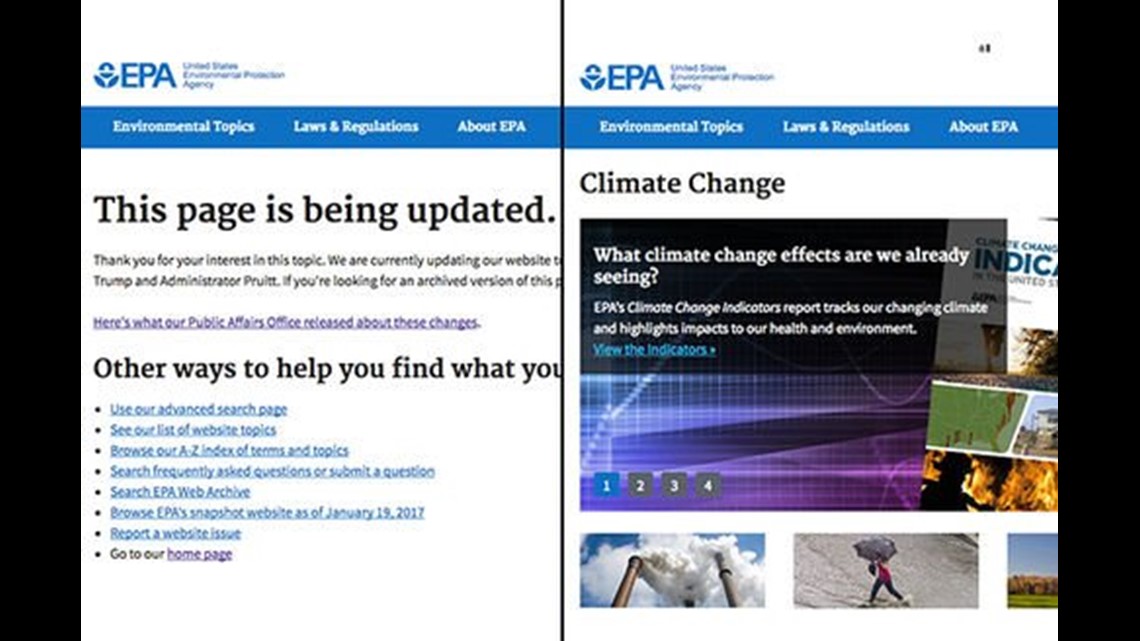 References to climate change removed from EPA’s website… again | wqad.com