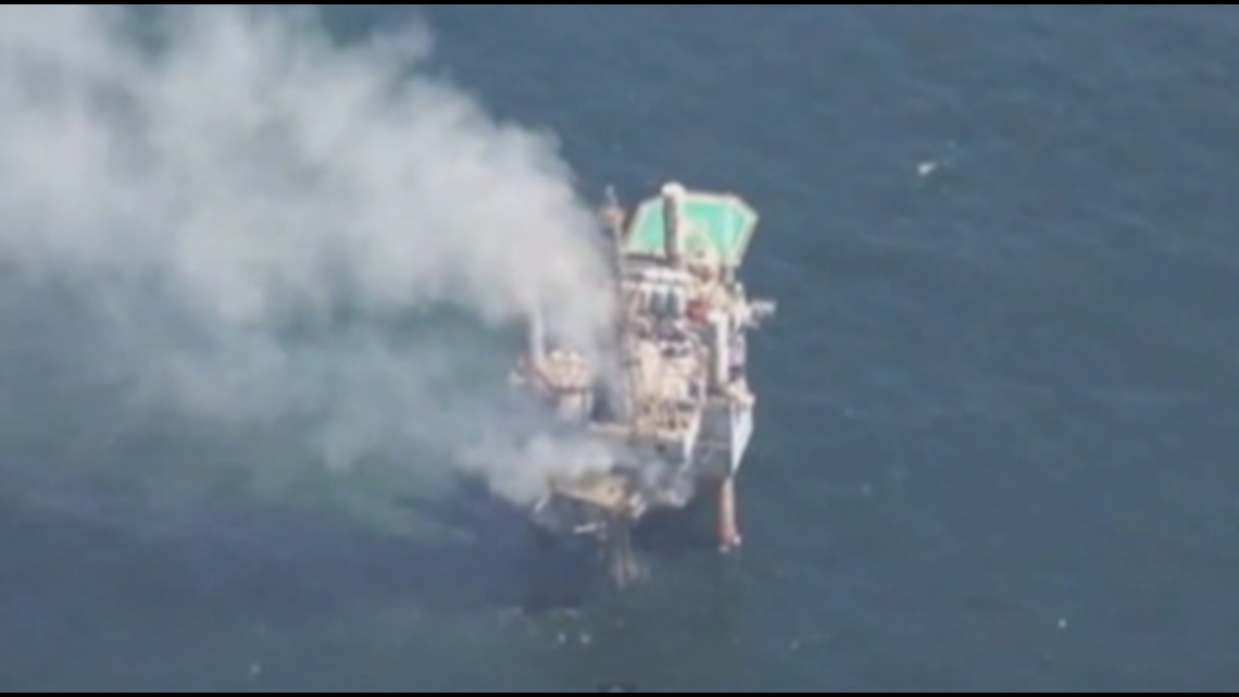 Natural gas rig explodes, burns in Gulf of Mexico | wqad.com