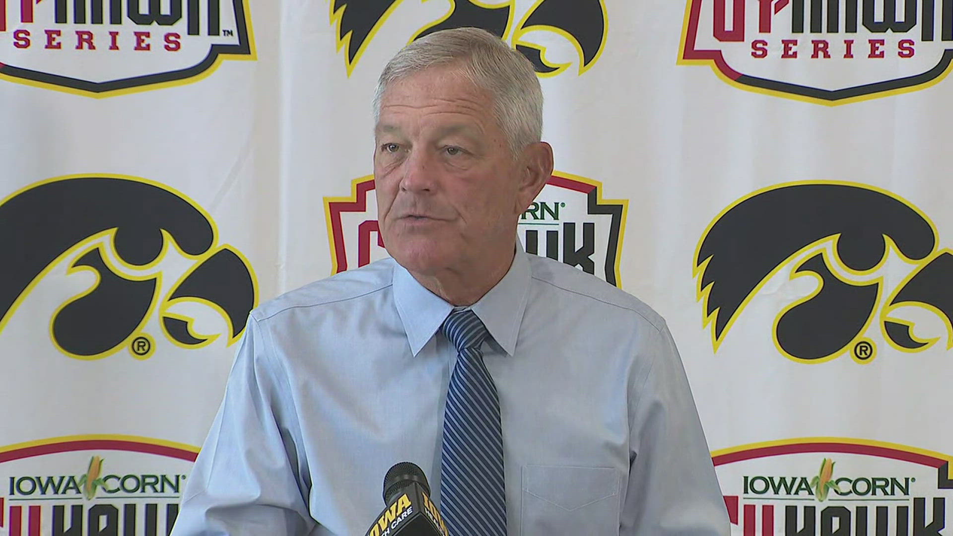 Iowa Head Coach Kirk Ferentz holds press conference ahead of CyHawk ...
