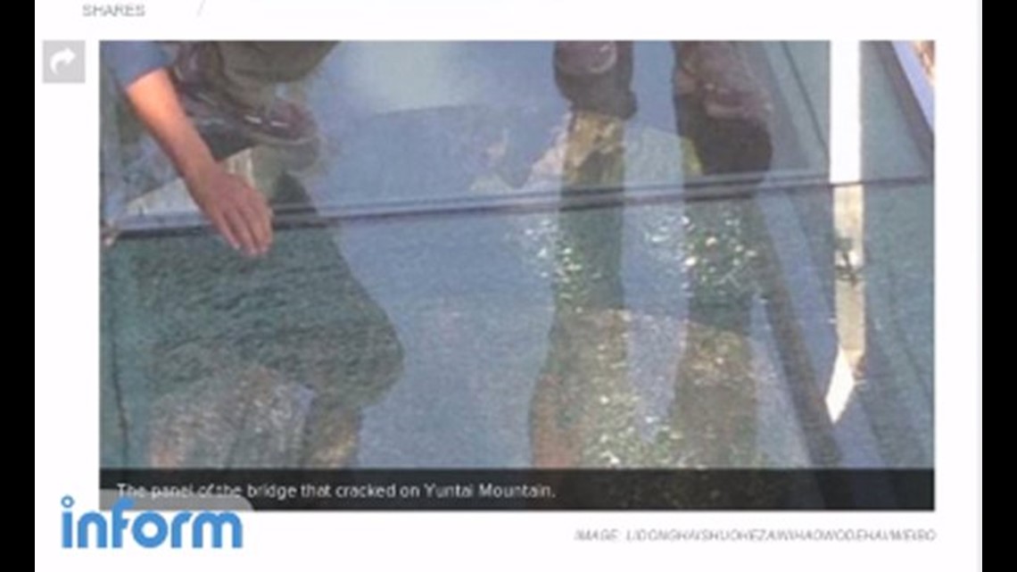 Terrified visitors scramble when new glass walkway cracks 3,200 feet in ...