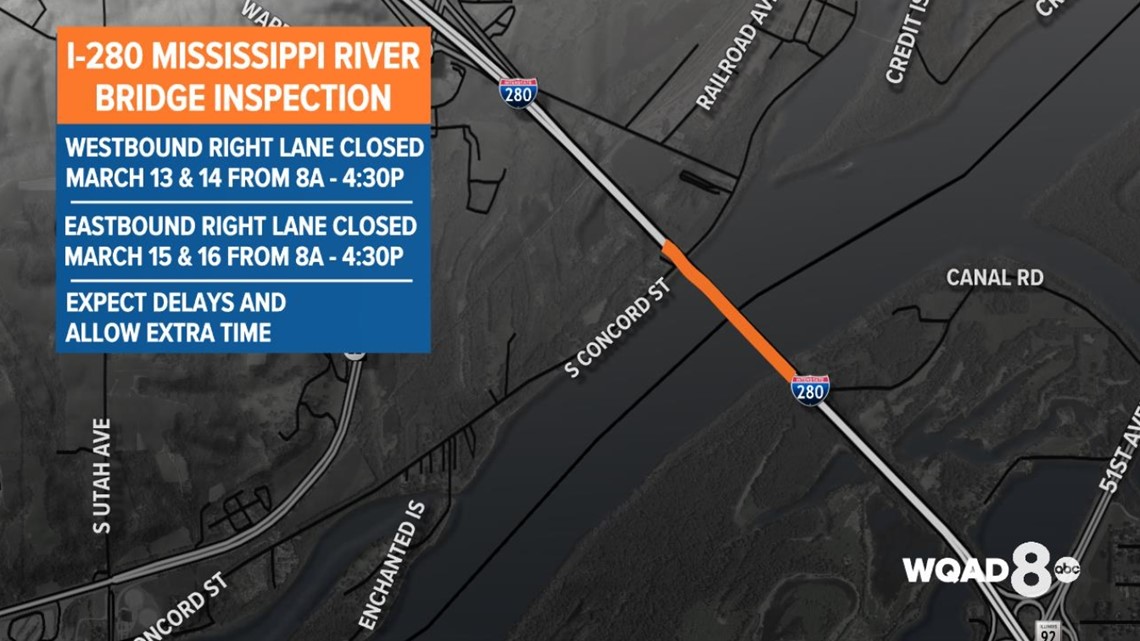 Lanes to be closed on I-280 Bridge in Rock Island starting Monday ...