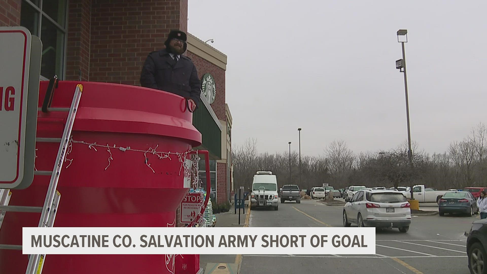 Muscatine Salvation Army officer sleeping in red kettle | wqad.com