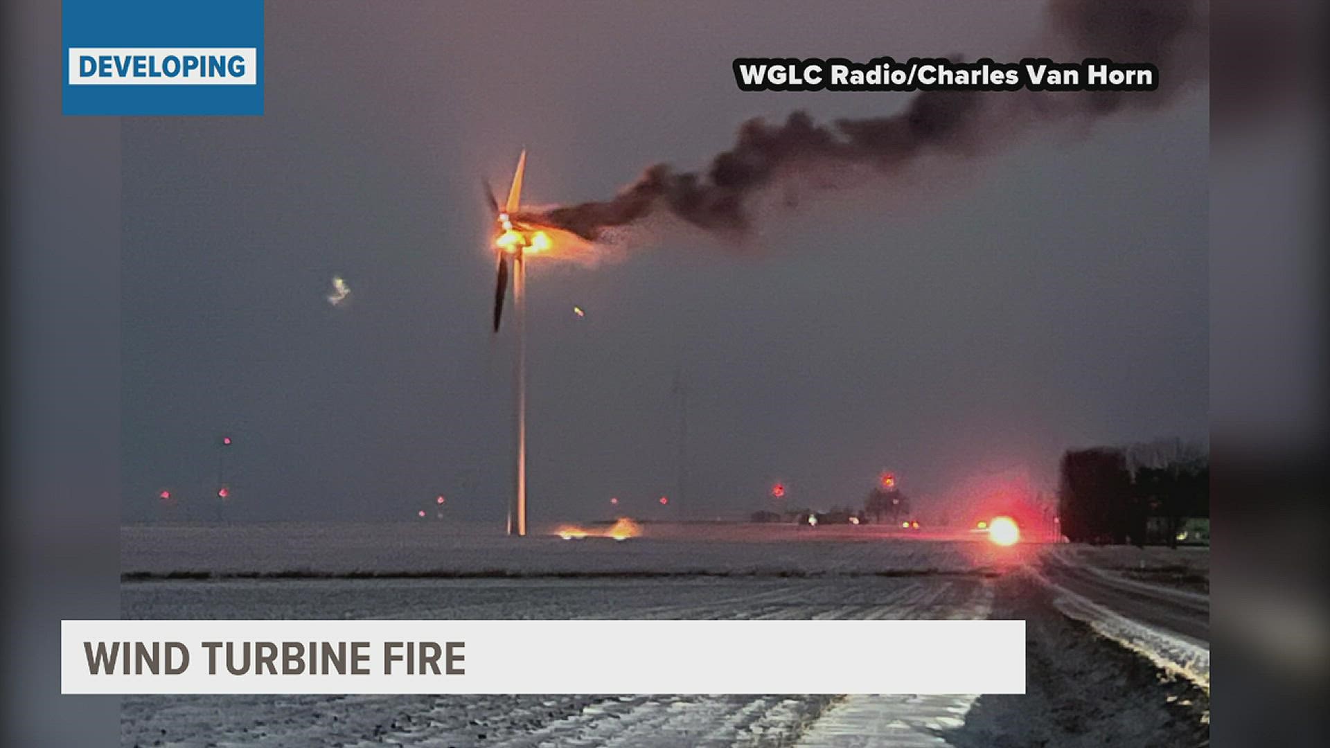 Turbine catches fire in Northern LaSalle County | wqad.com
