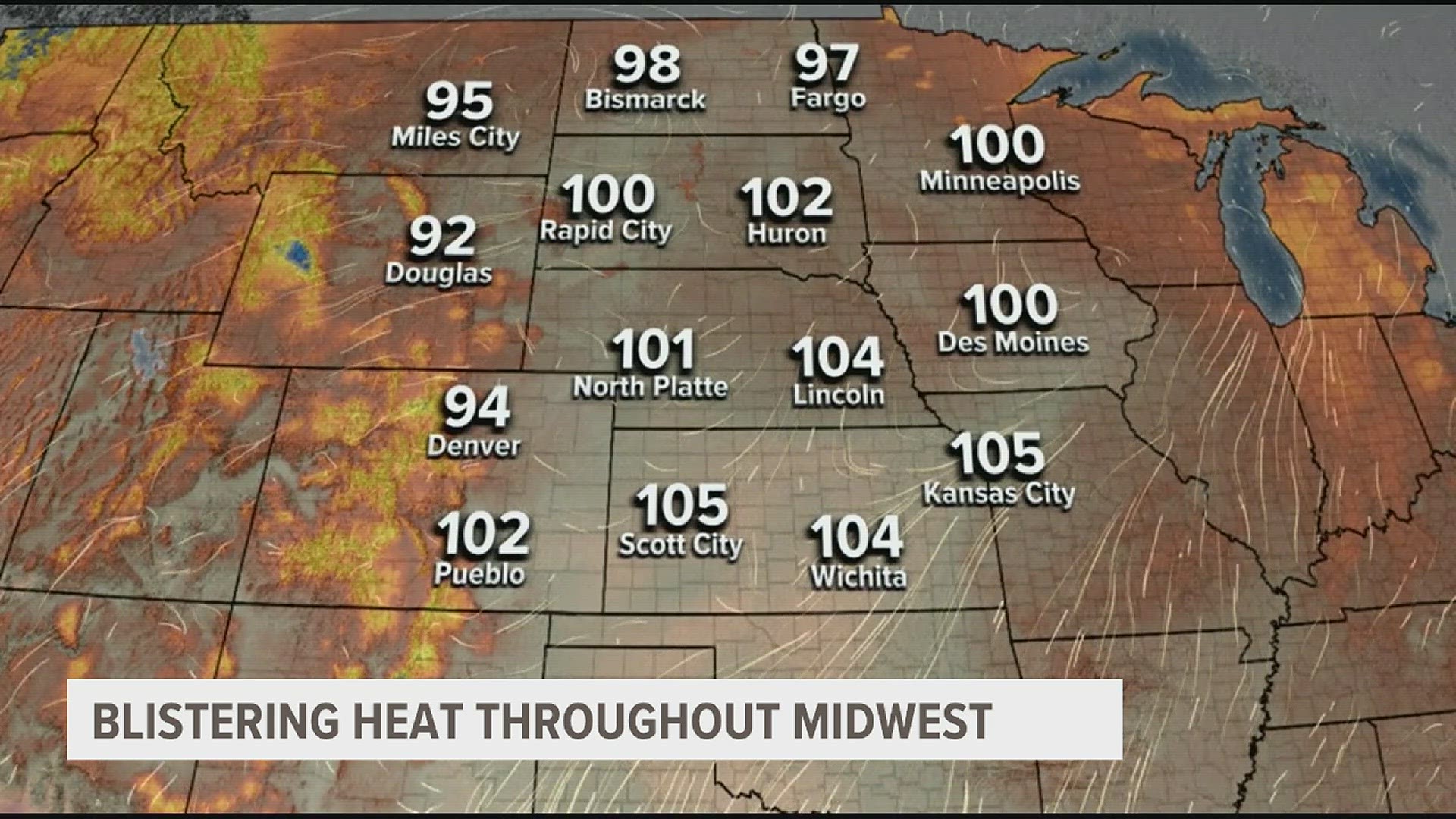 Midwestern states beginning to warm up to triple-digits, worsening heat ...