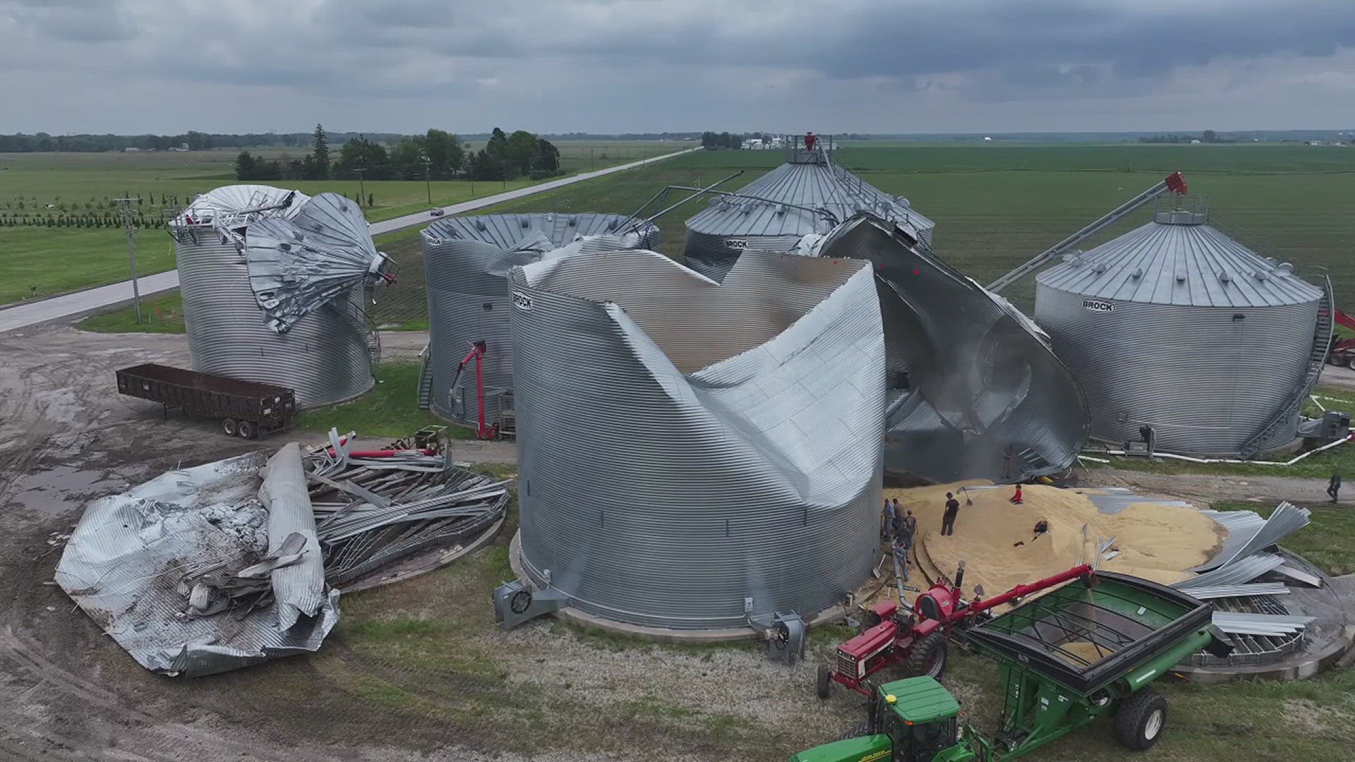Brand new grain bin on Taylor Ridge farm damaged by storms | wqad.com