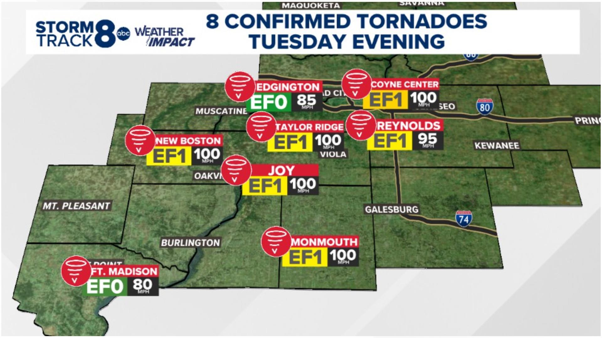 8 tornadoes confirmed so far following Tuesday night storms in Quad Cities region | wqad.com