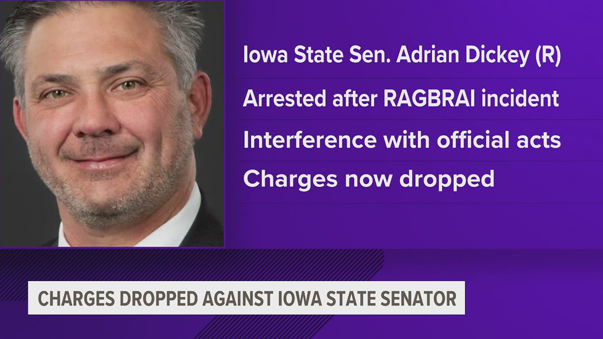 Charges dropped against Iowa senator arrested during RAGBRAI | wqad.com