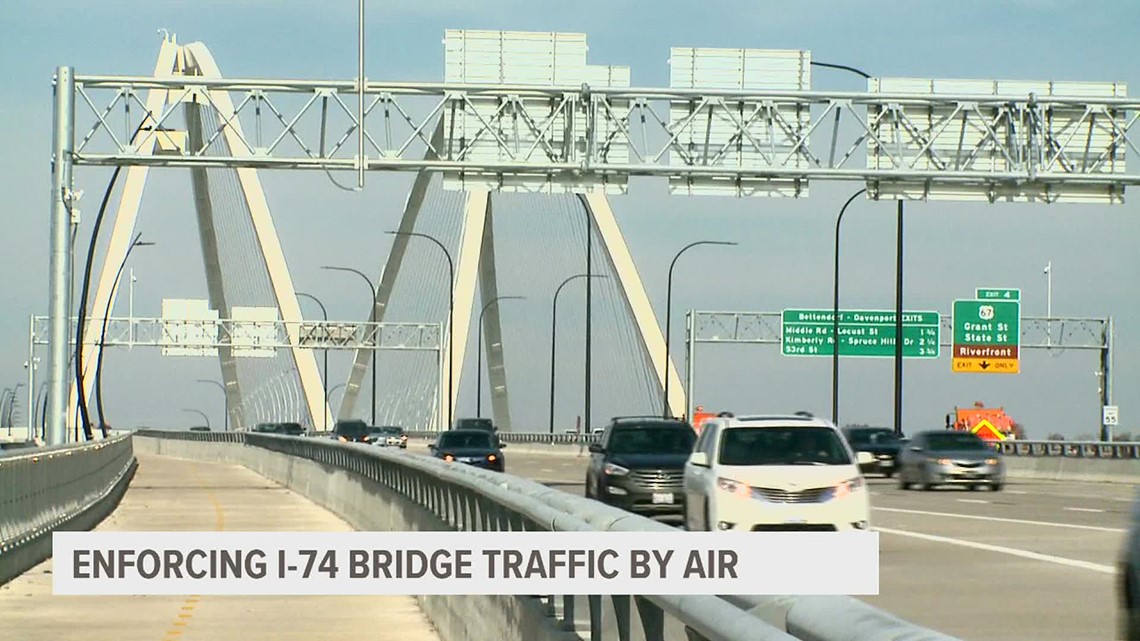 New I-74 Bridge lines help police track speeding by air | wqad.com
