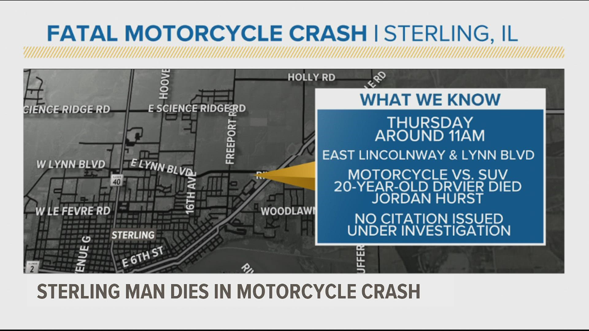 Sterling police investigating fatal motorcycle-SUV crash | wqad.com