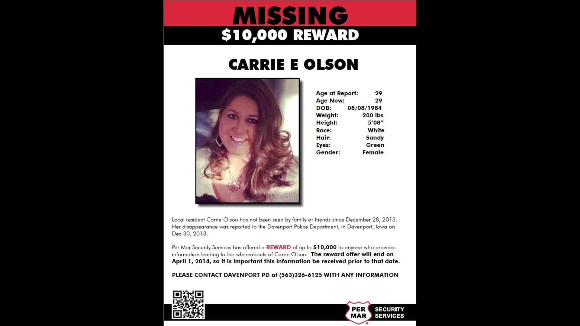 Reward deadlines extended in search for Carrie Olson | wqad.com