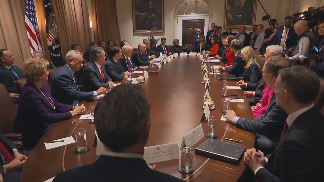 President Trump holds first cabinet meeting of second term | wqad.com