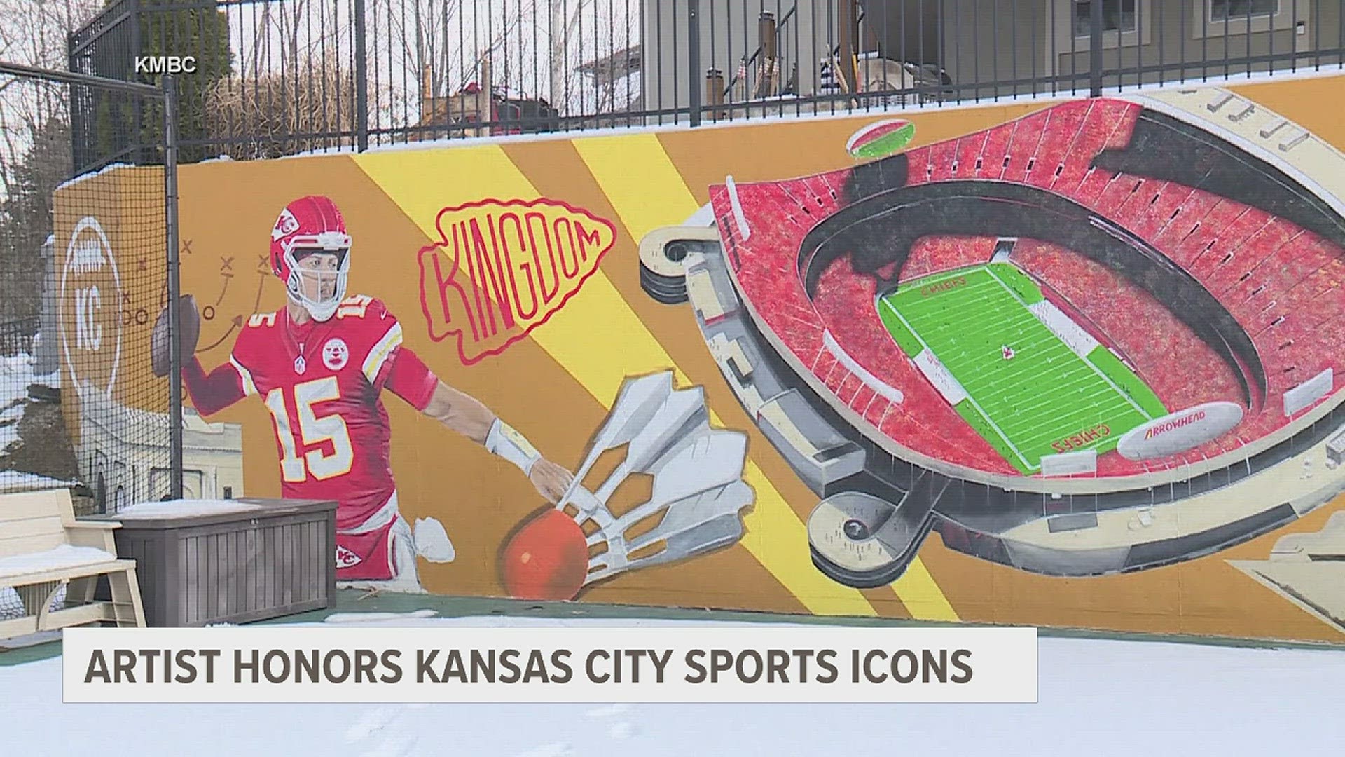 Chiefs fan commissions 60-foot mural featuring Kansas City sports icons ...
