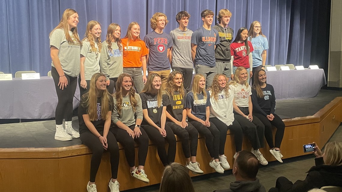 Nearly 20 Pleasant Valley students sign NLI's with colleges | wqad.com