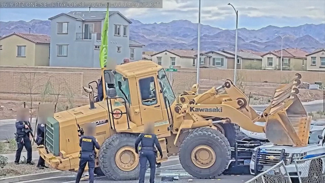 Man in custody for stealing frontloader and hitting police vehicle ...