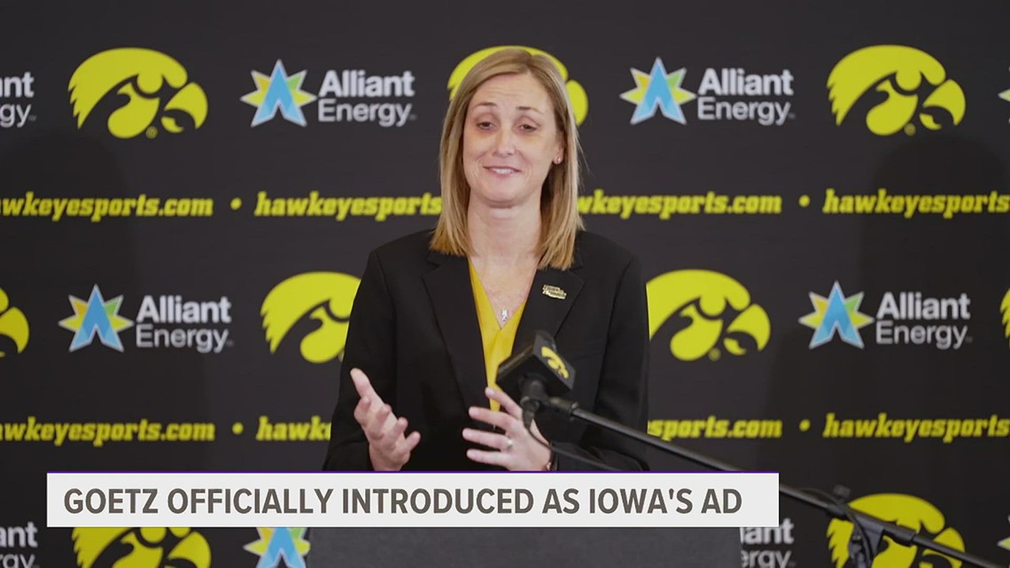 Beth Goetz speaks to reporters for first time since being named Iowa's ...