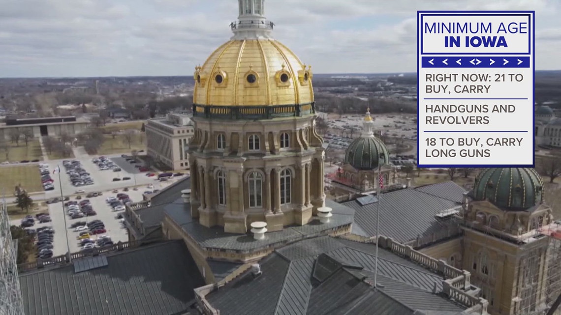 Iowa bill could lower age from 21 to 18 to buy certain firearms | wqad.com