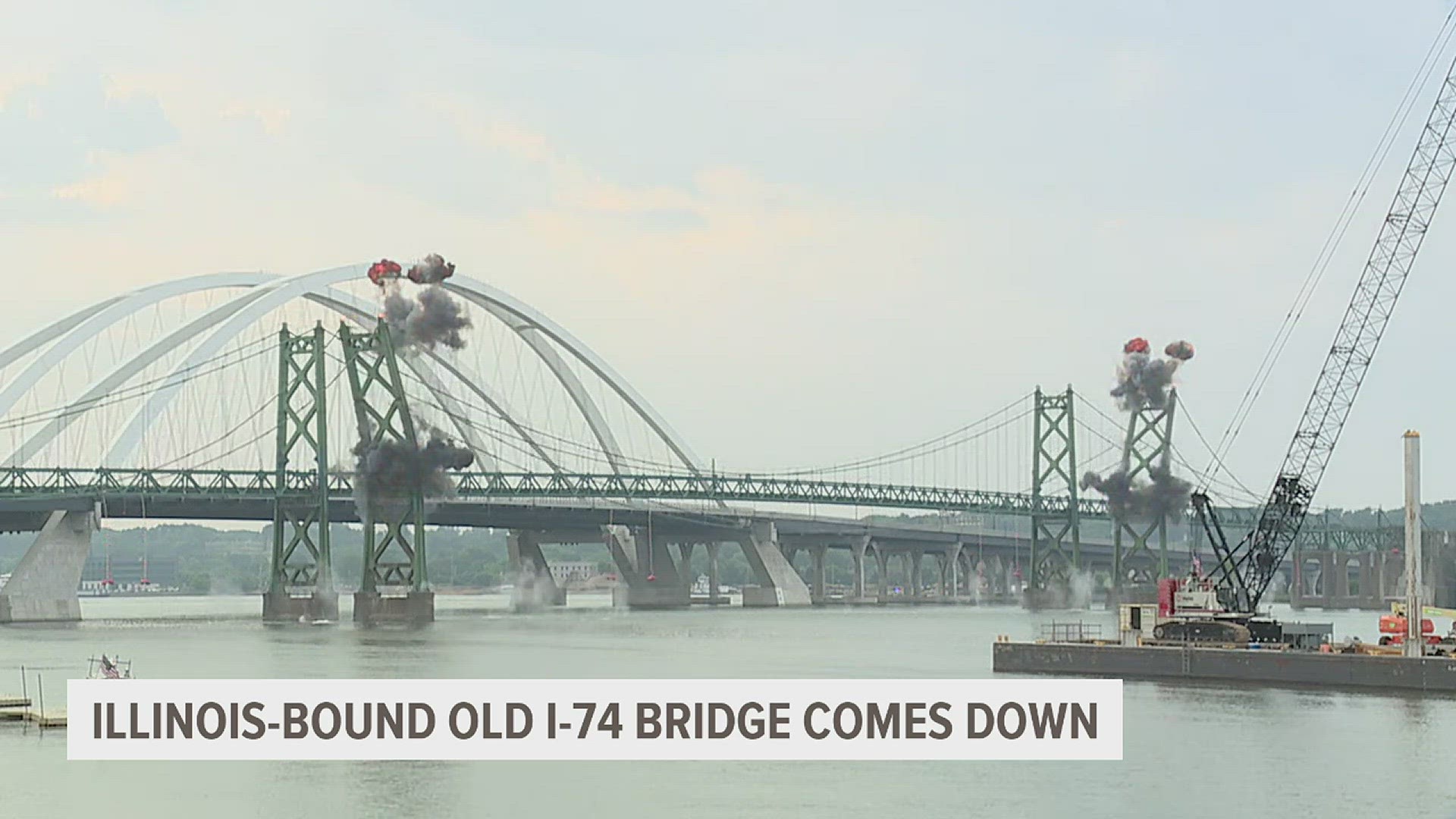 Illinois-bound old I-74 Bridge comes down | wqad.com